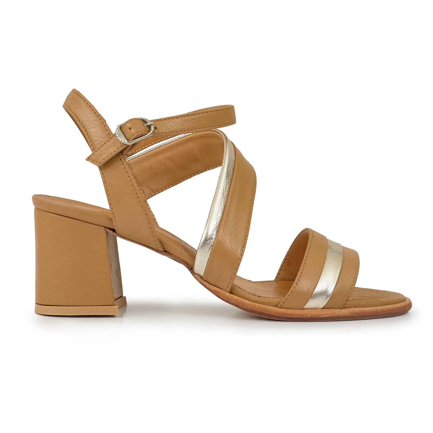 Sandalia Sosva Mujer de Cuero Beige – Briganti