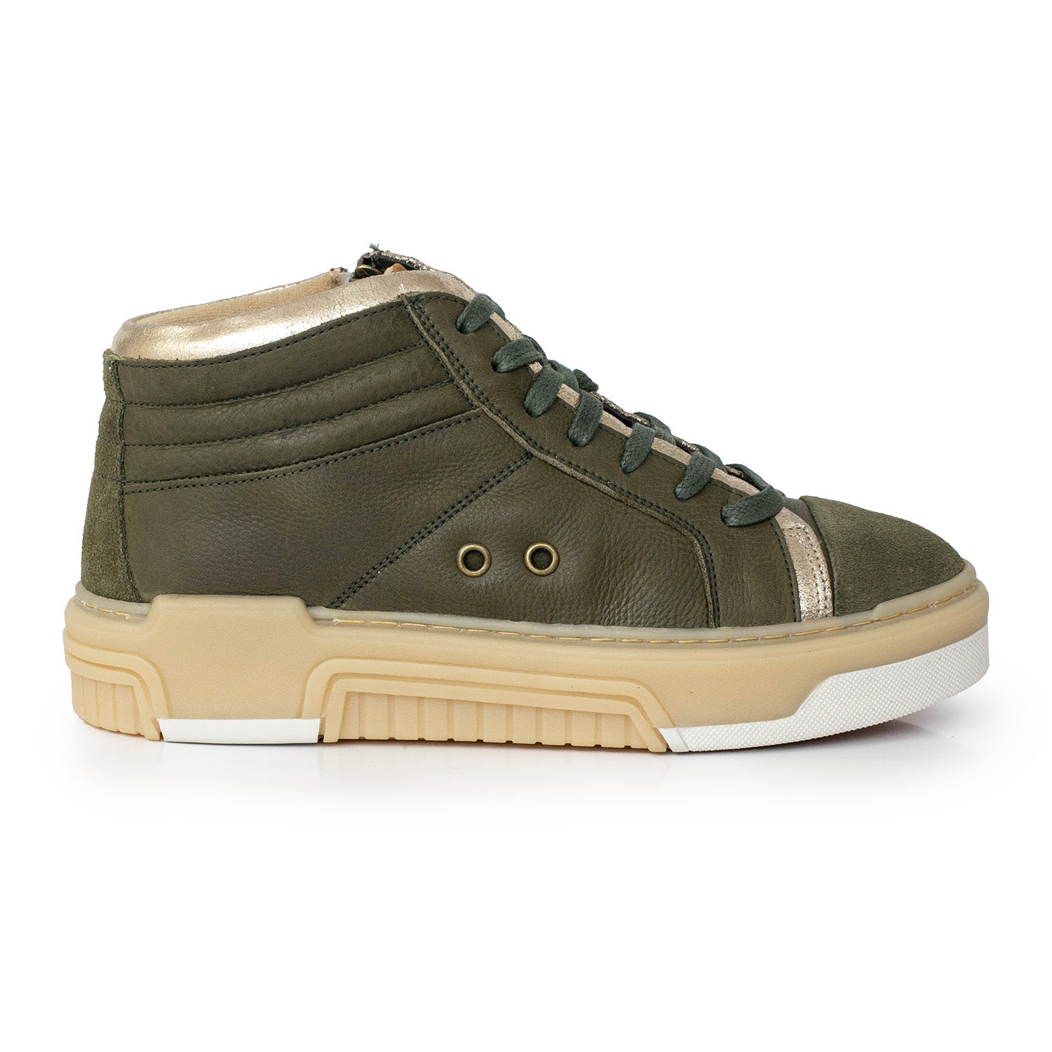 Zapatilla Murray Mujer de Cuero Verde – Briganti