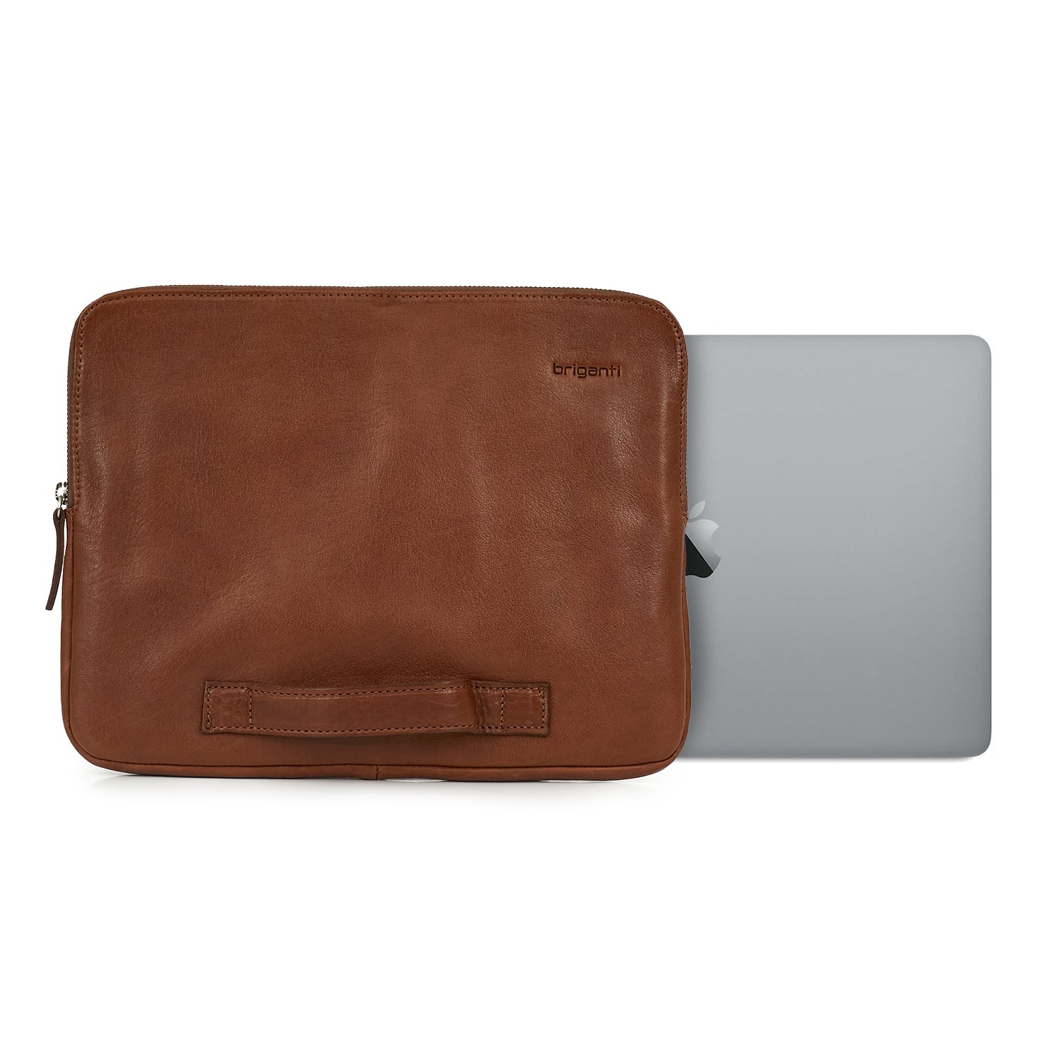 Porta Notebook Unisex de Cuero Marrón – Briganti