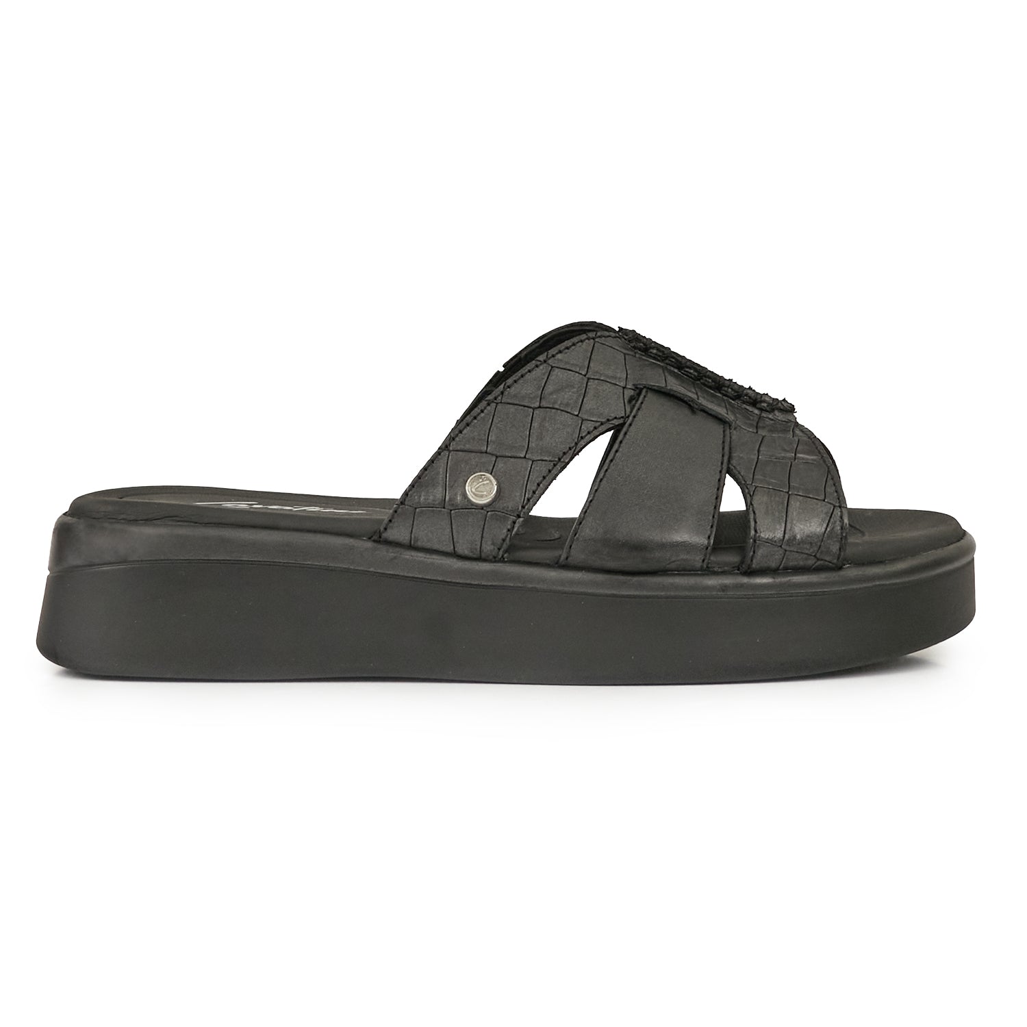Chinela Maldi Mujer de Cuero Negro – Briganti